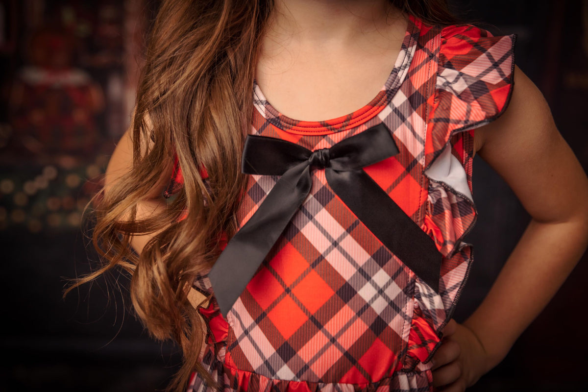 Red Plaid Fancy Twirl – Just For Littles®️