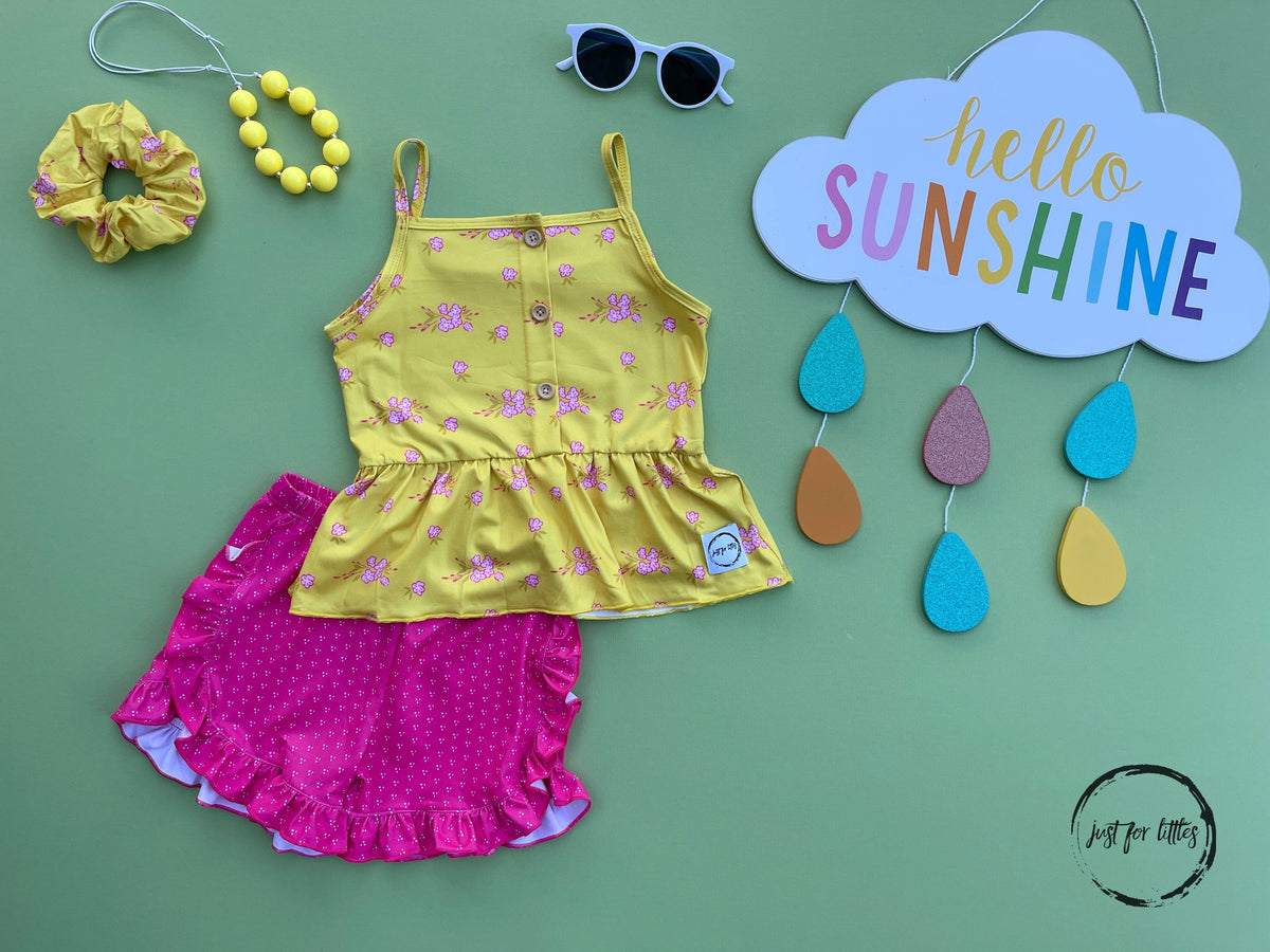 Yellow Floral Tank Top – Just For Littles®️